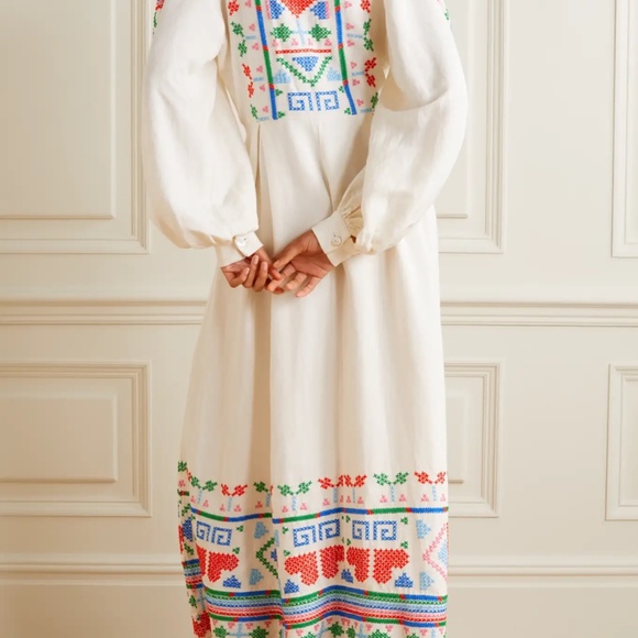 FARM Rio | Dresses | Farm Rio Graphic Embroidered Kaftan Maxi Dress ...
